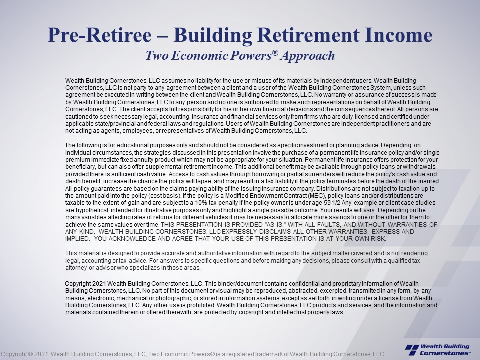 Pre-Retiree Wealth Building- Permanent Life (Series #3) - Wealth ...